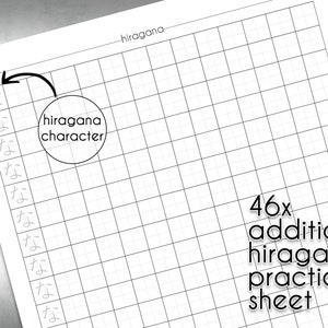 Japanese Hiragana Worksheet, Learn Japanese Language, Charts for ...