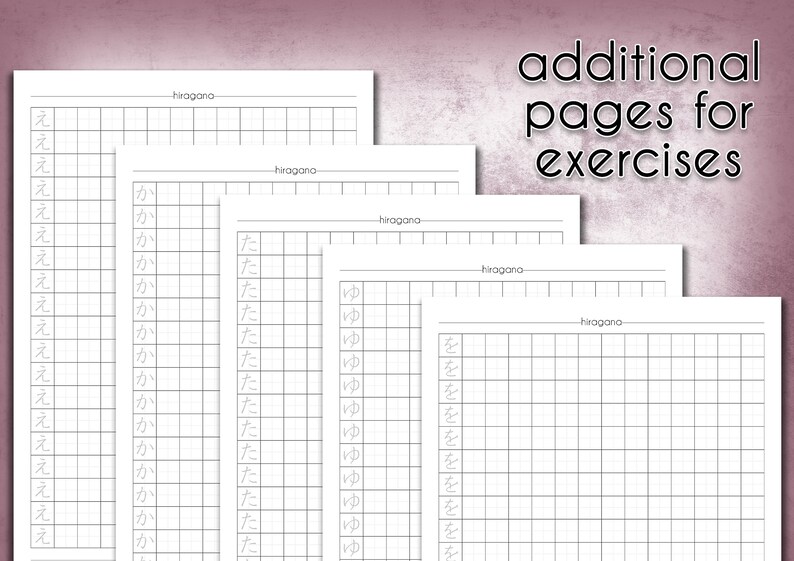 Japanese Hiragana and Katakana Worksheet, Learn Japanese Language ...