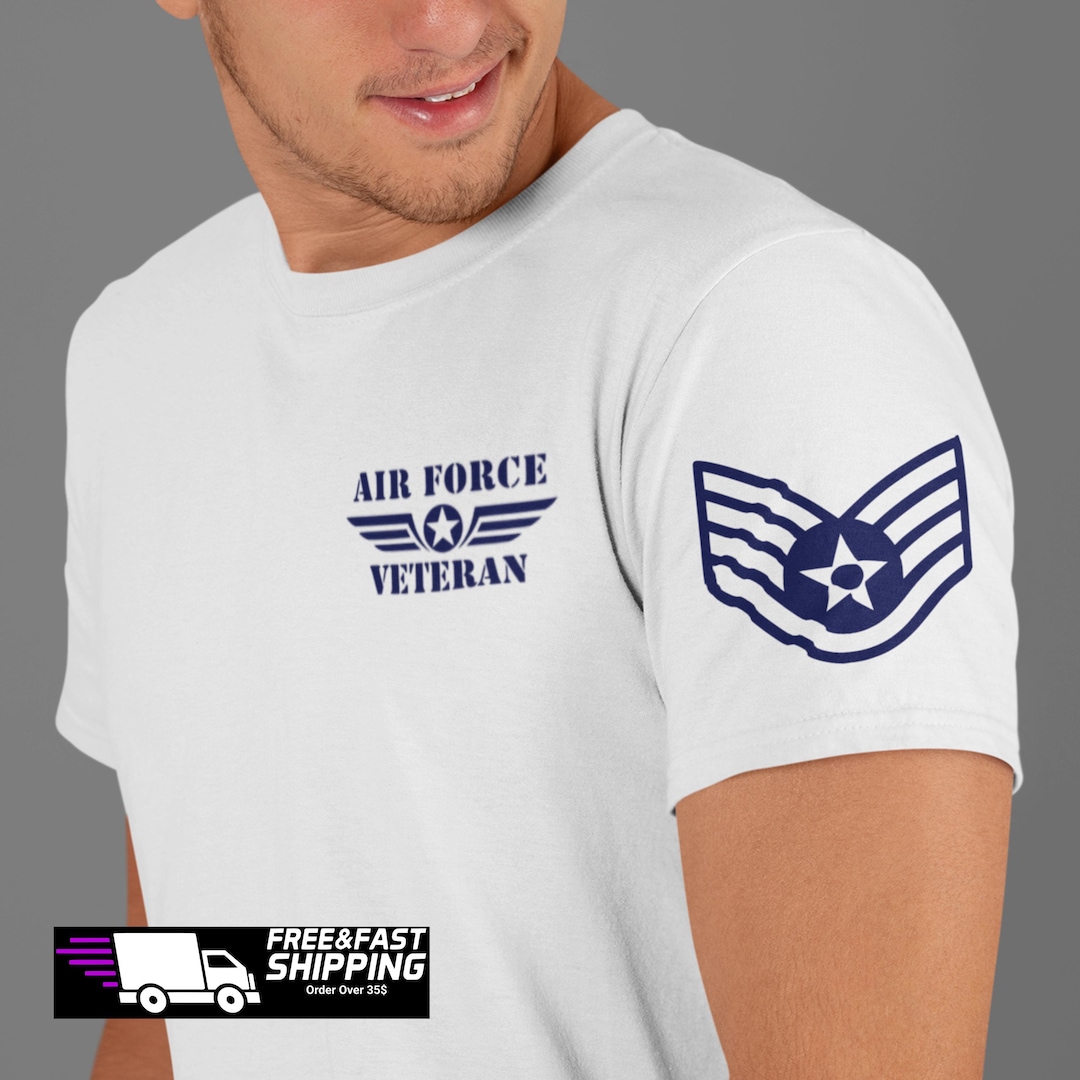 Custom Air Force Veteran Hoodie With Rank Insignia on Shoulder Seam ...
