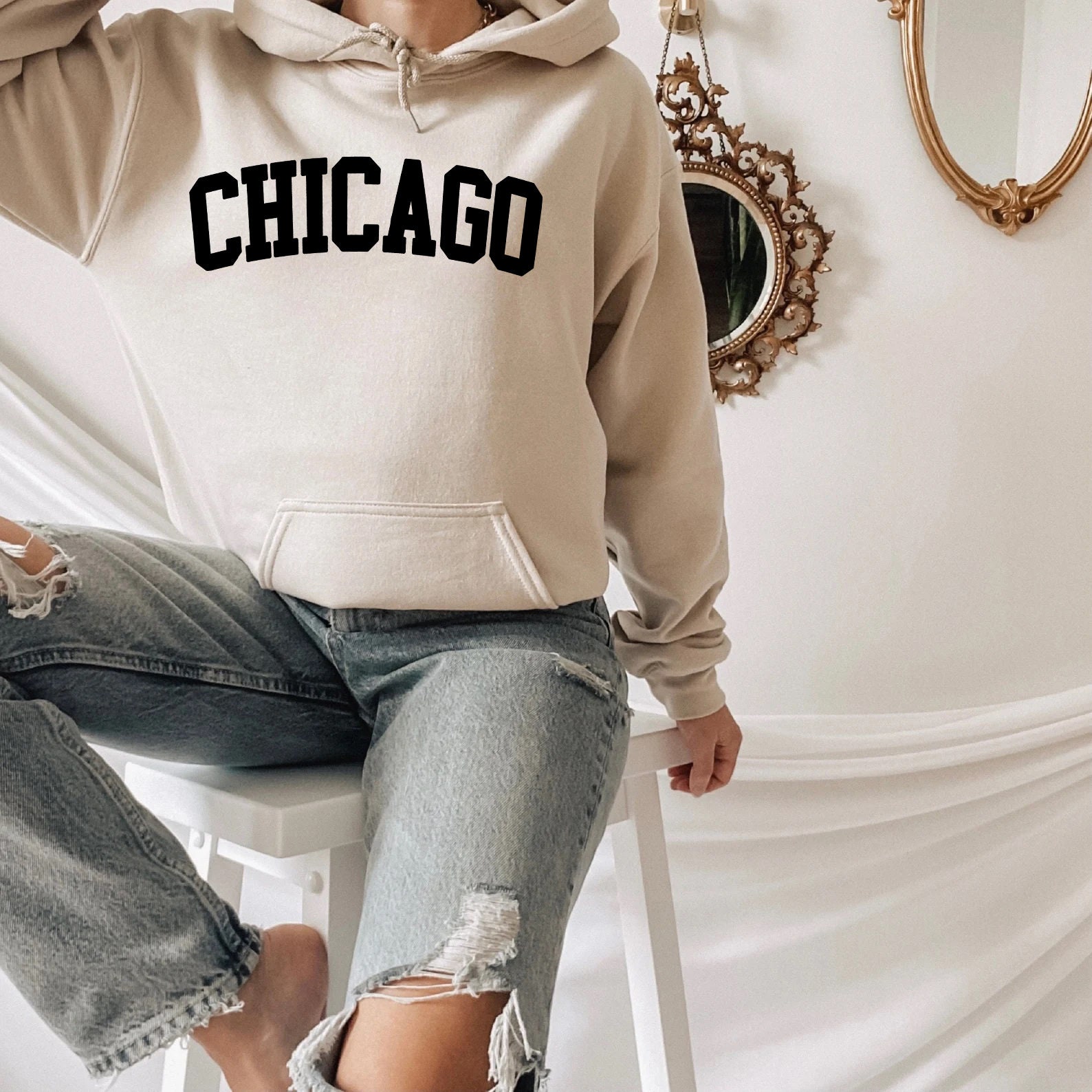Chicago Hoodie, Chicago Hooded Sweatshirt, Cute Chicago Sweater ...