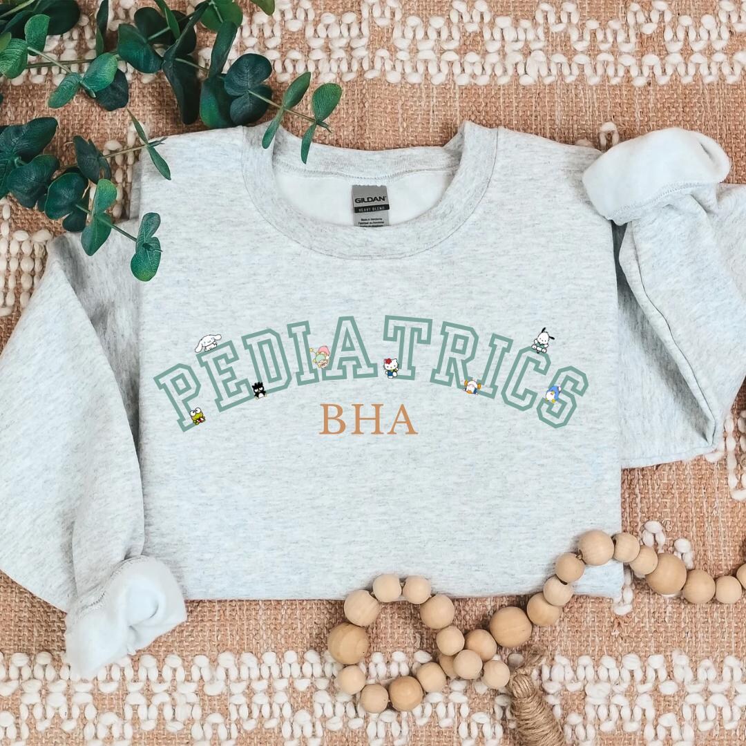 Mint Varsity Pediatrics BHA Kawaii Characters Cozy Sweatshirt - Etsy