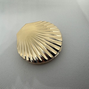 Golden or Silver Sea Shell Compact Mirror, One Side Magnified - Etsy