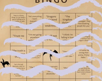 5 Fourth Wing Bingo Cards - Etsy