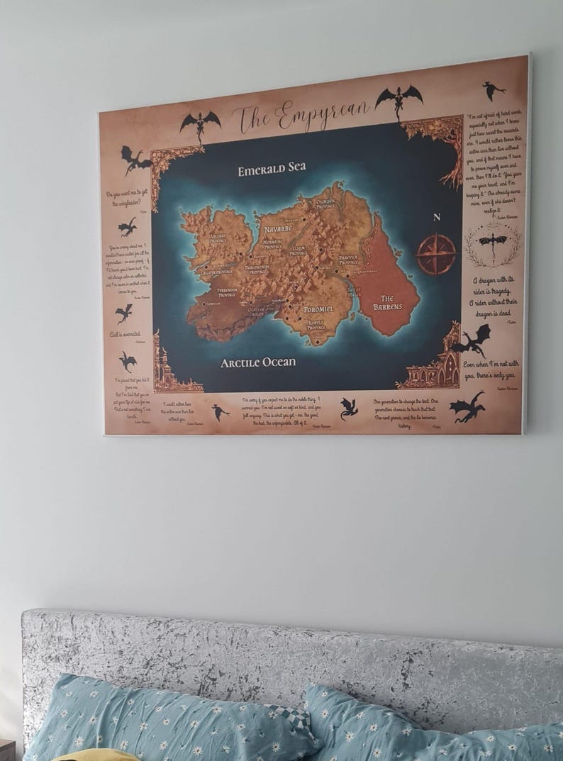 Fourth Wing - Iron Flame Map & Quotes - Etsy