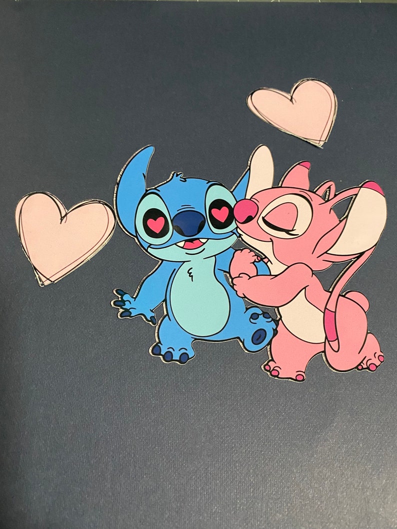 STITCH AND ANGEL Cake Topper Blue and Pink - Etsy