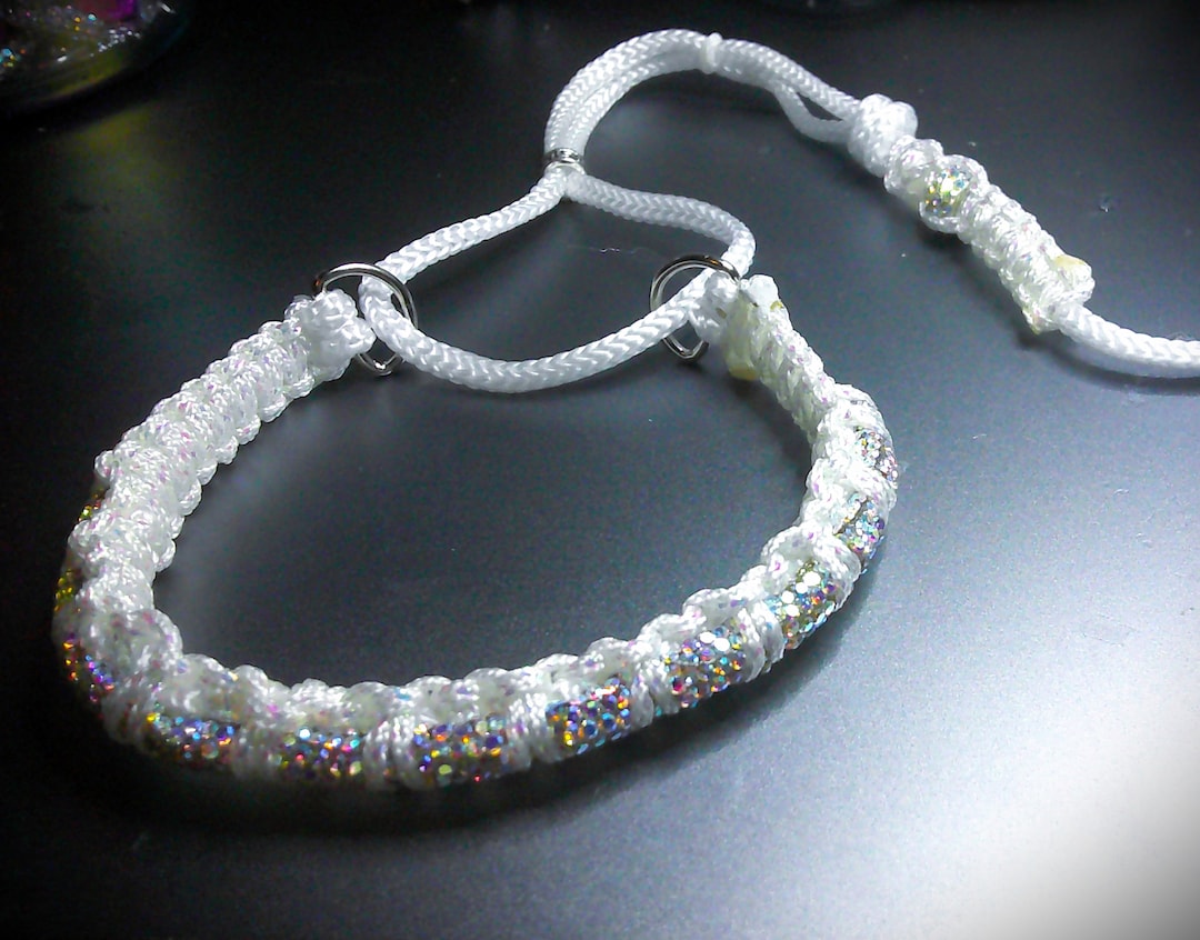 Elegant White CRYSTAL Dog Show Collar & Show Lead, Dog Leash, Black ...