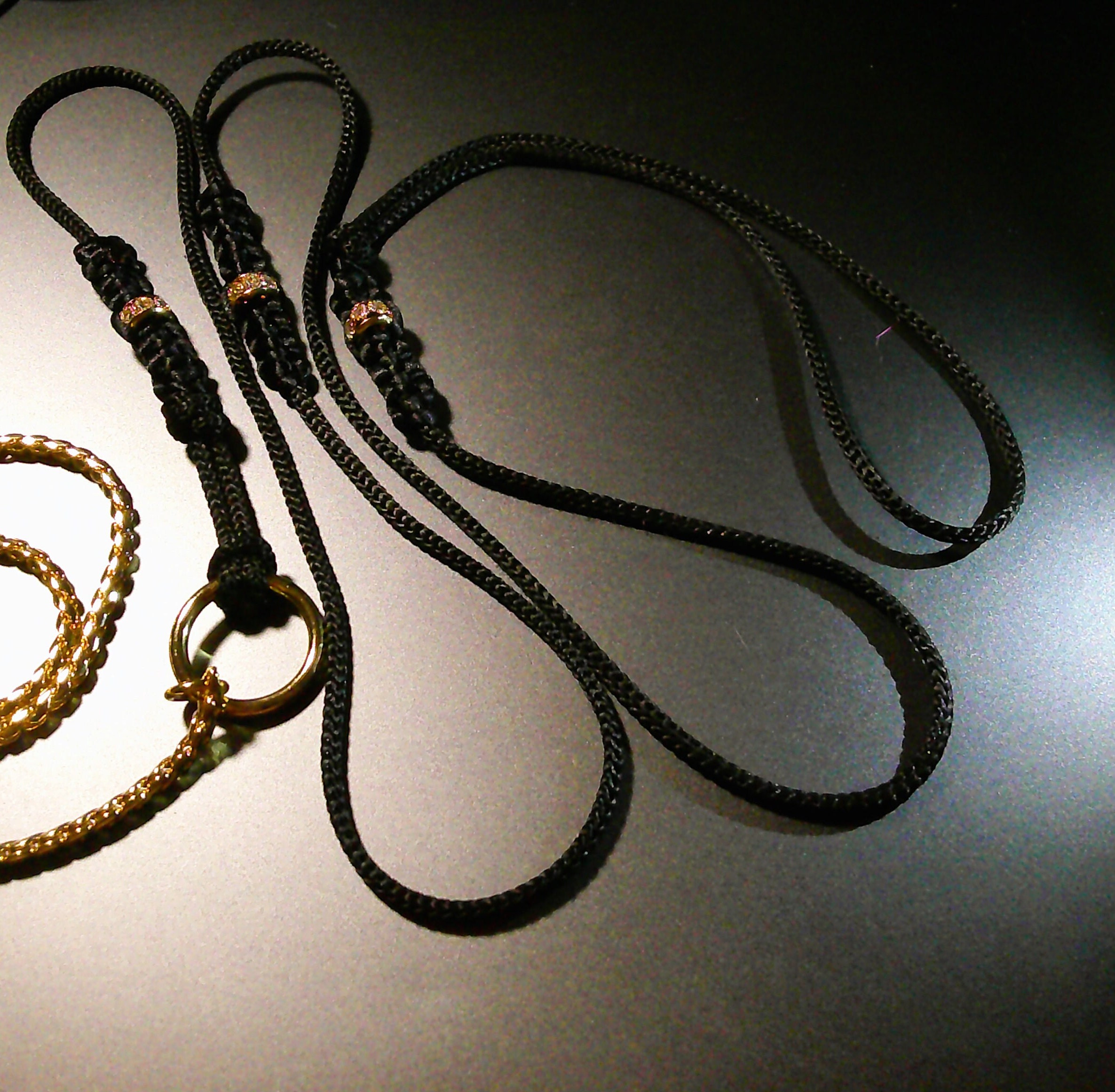 Elegant Black Dog Show Lead, Ultra Fine Dog Leash. Use With YOUR ...