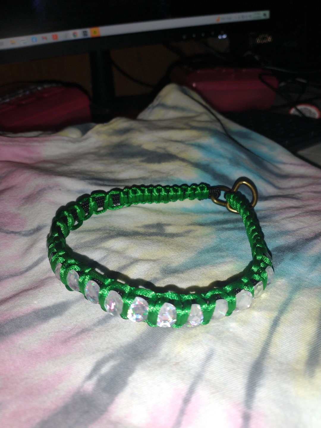 Elegant Green Dog Show Collar & Show Lead, Green Dog Leash, Also in ...