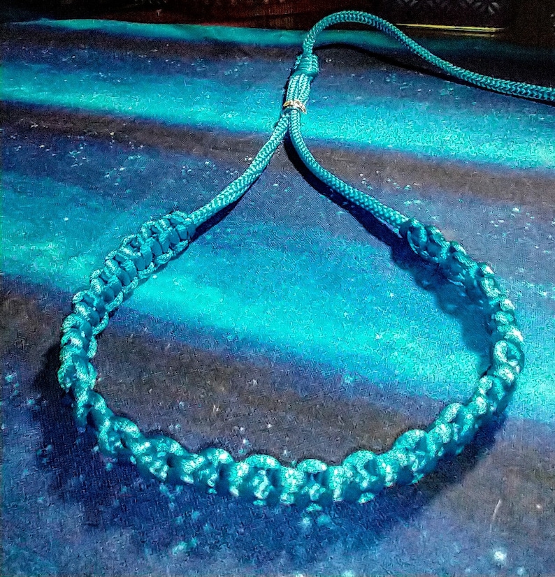 Elegant Blue Dog Show Collar & Beaded Show Lead, Dog Leash. Smooth or ...