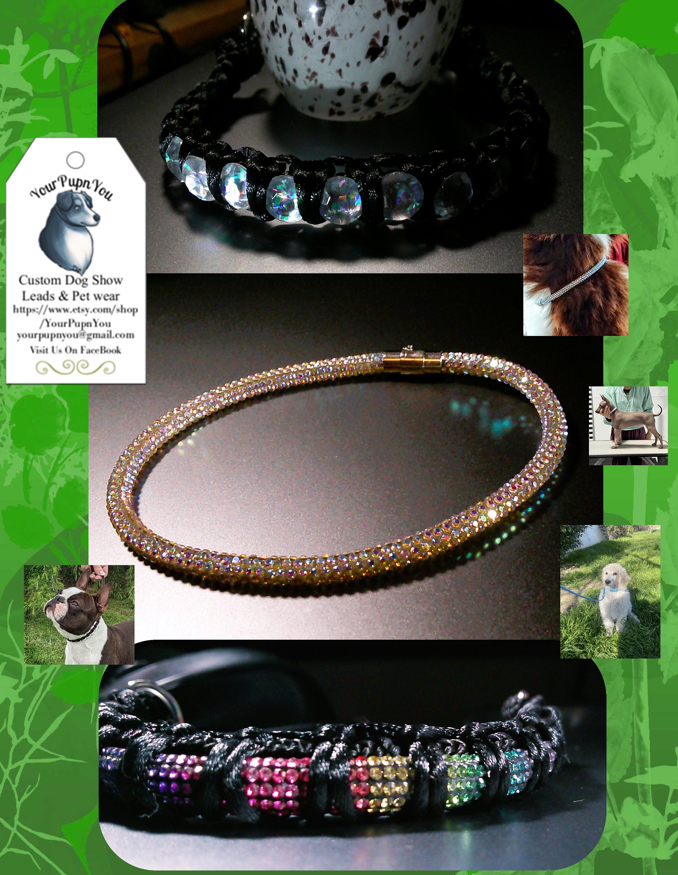 Elegant Crystal Dog Collar, Jeweled Dog Necklace. Fancy Rhinestone Dog ...