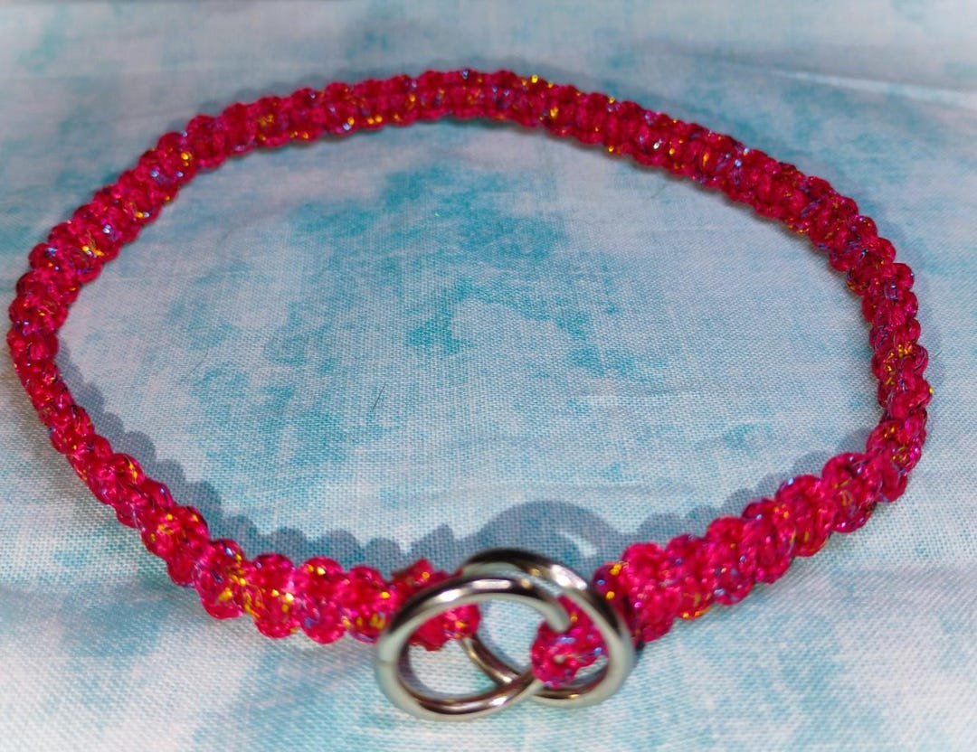 Elegant Red Metallic Show Collar, Slip Collar for Show Dogs or Pets ...