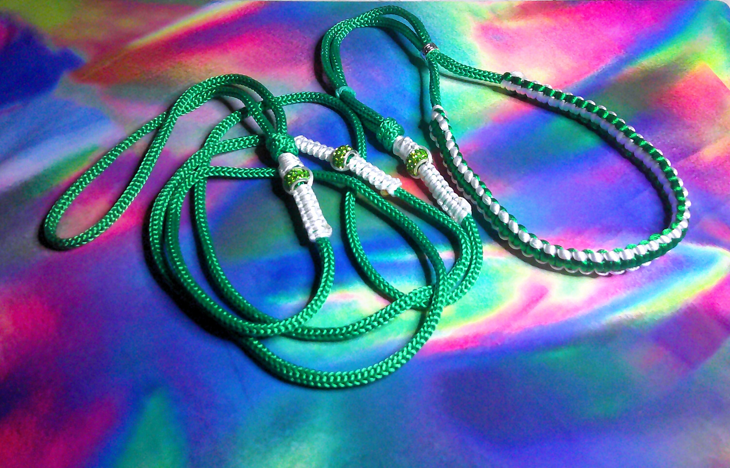 Elegant Dog Show Collar & Beaded Show Lead, Dog Leash. Smooth or ...