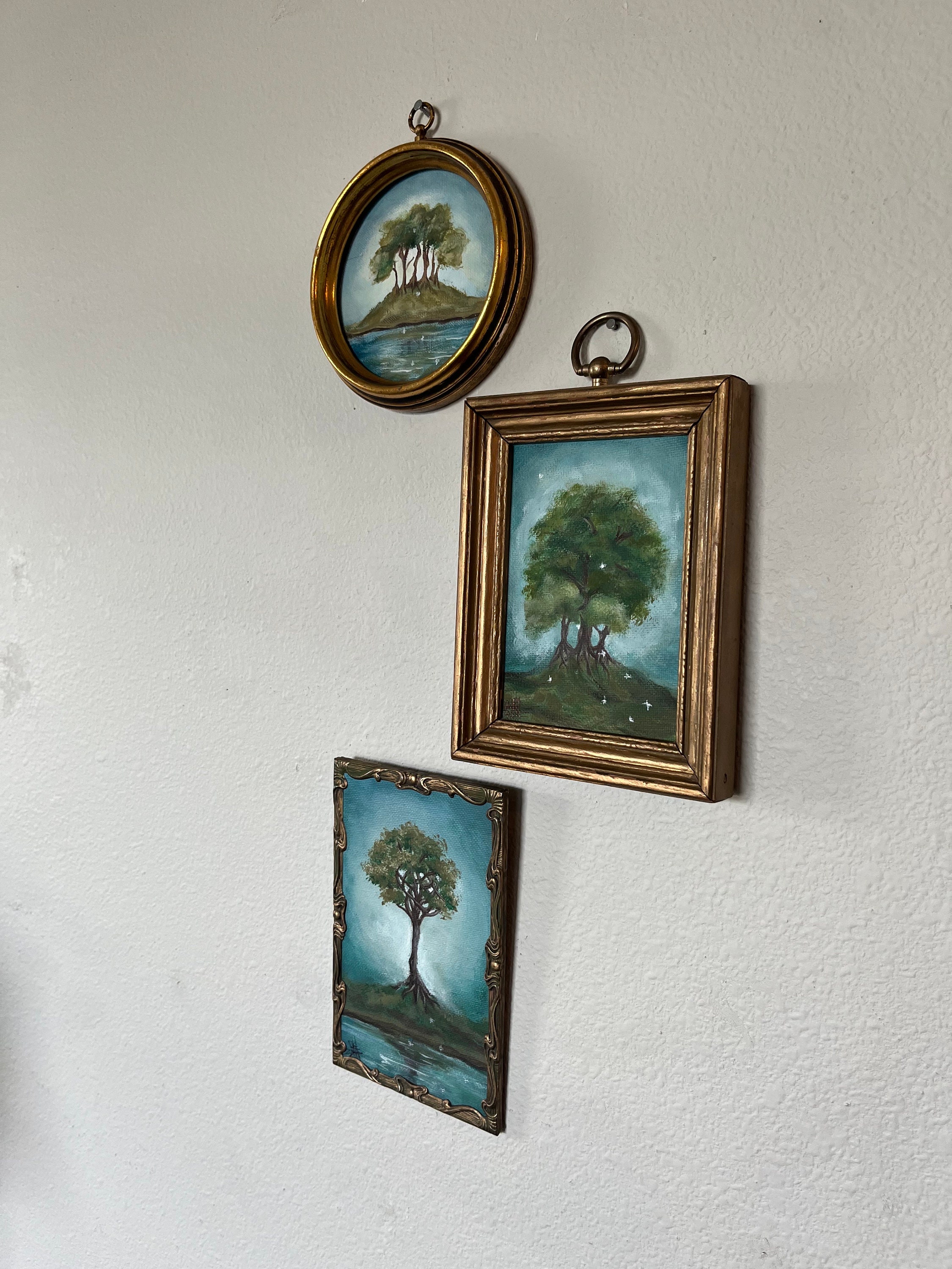 Firefly Family Tribe Mother Two Children ORIGINAL Canvas Painting One ...