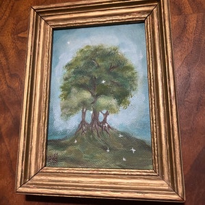 Firefly Family Tribe Mother Two Children ORIGINAL Canvas Painting One ...