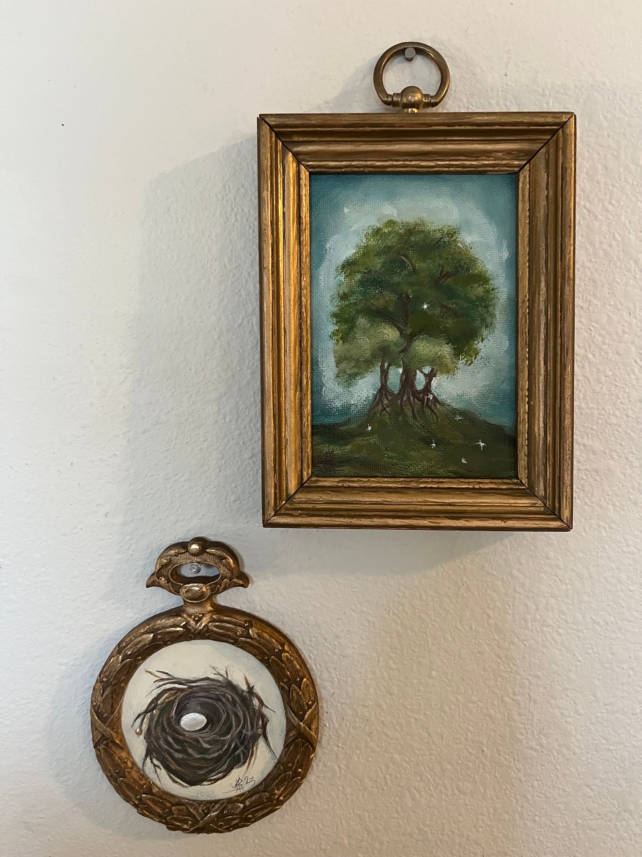 Firefly Family Tribe Mother Two Children ORIGINAL Canvas Painting One ...