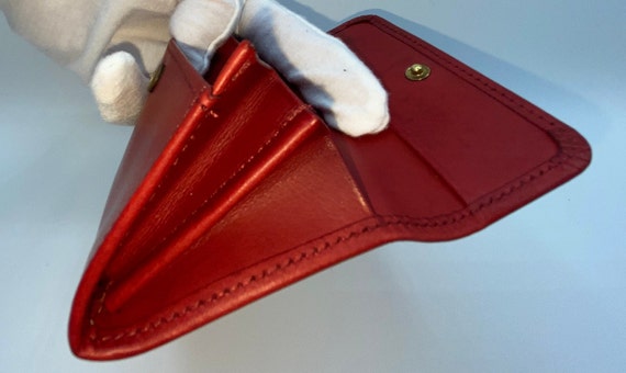 New Vintage Coach Red Water Buffalo Coin Purse Wallet - Gem