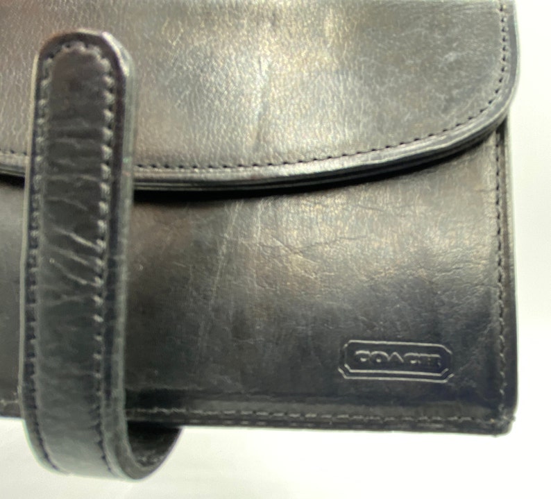 Vintage Coach Black Wallet Credit Card Coin Purse With Tab - Etsy
