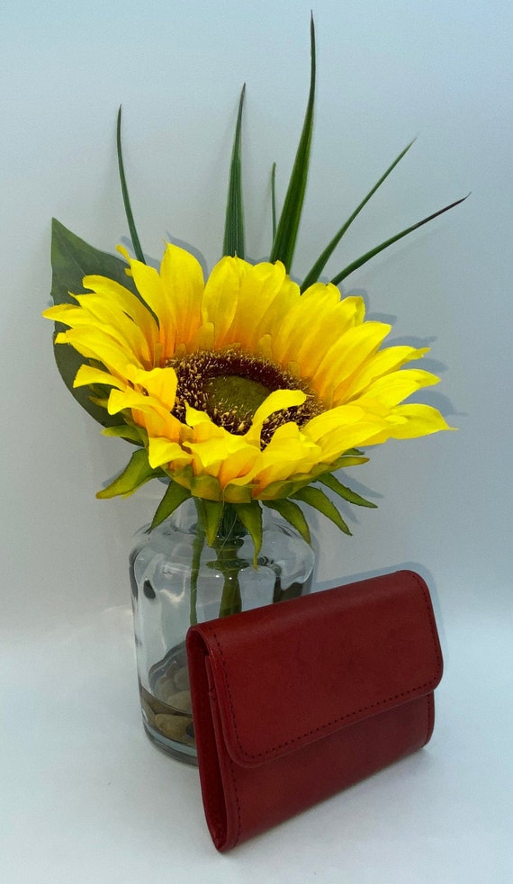 New Vintage Coach Red Water Buffalo Coin Purse Wallet - Gem