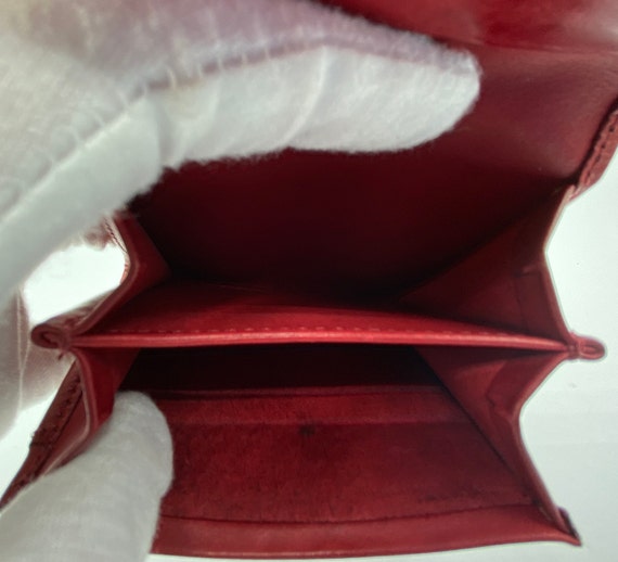 New Vintage Coach Red Water Buffalo Coin Purse Wallet - Gem