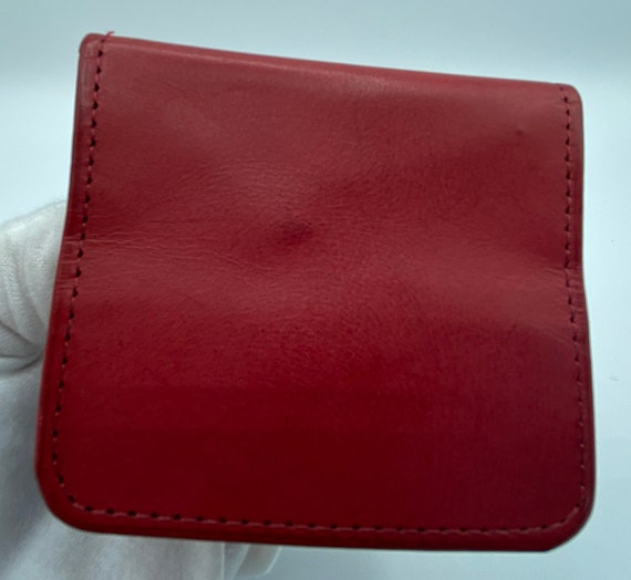 Vintage Coach Red Water Buffalo Origami Coin Purse - Gem