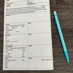 RN ICU 2 Patient Report Sheet Day Shift Horizontal Layout - Etsy