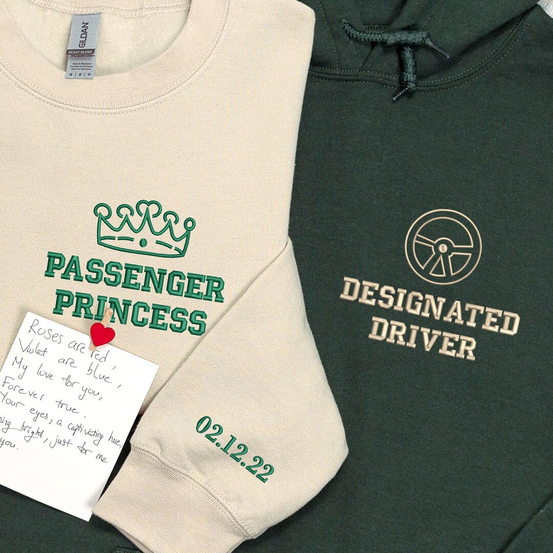 Custom Embroidered Passenger Princess Sweatshirt for Couple ...