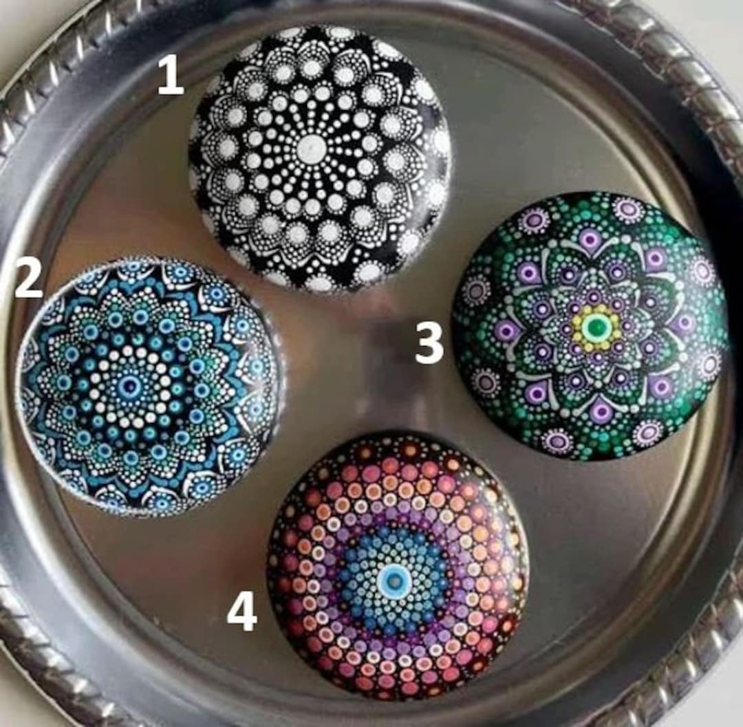 Mandala Stone - Hand Painted - Meditation Stone- Paperweight- Dot ...