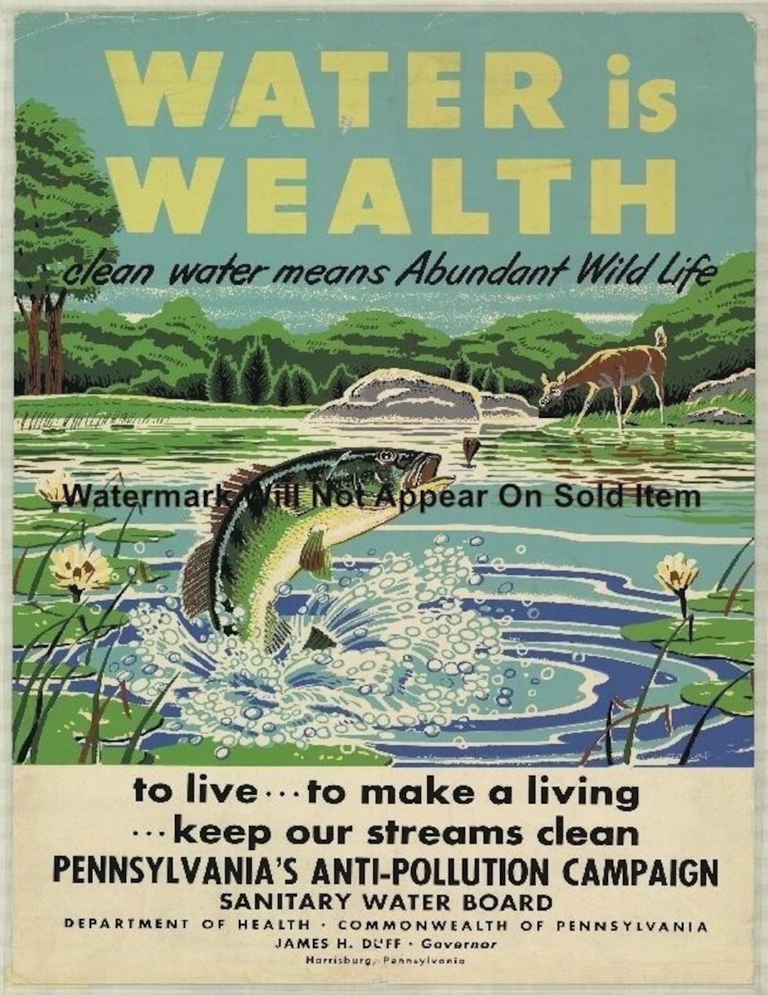 Pennsylvania Anti-water Pollution Campaign Poster Photographic Print 8 ...