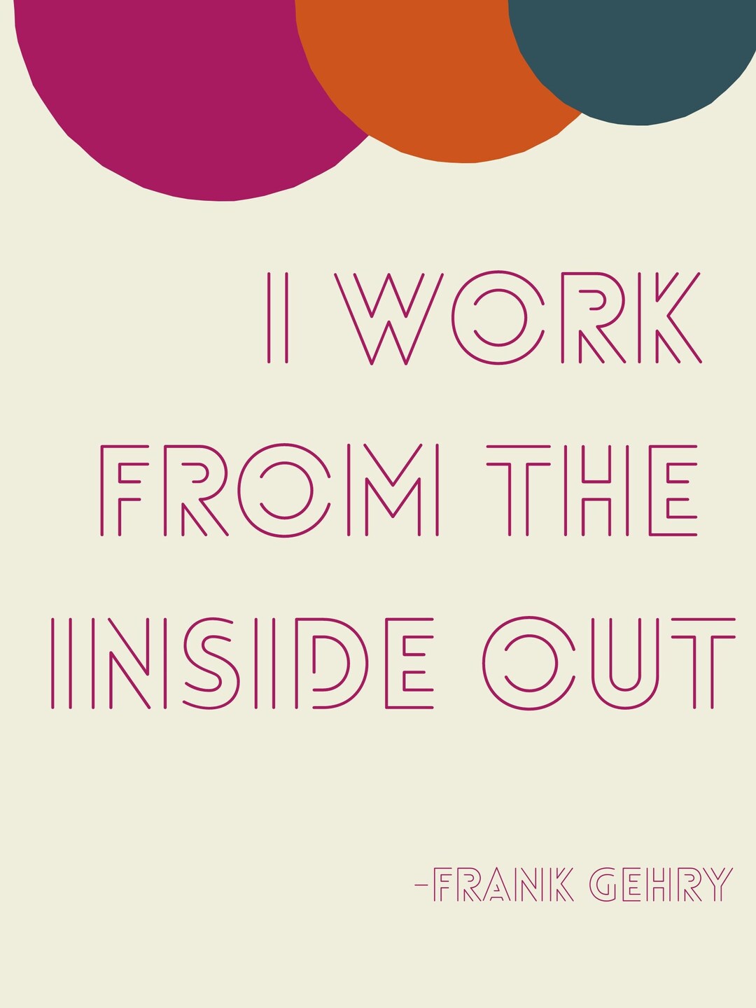 Midcentury Quote Poster Frank Gehry fuchsia - Etsy