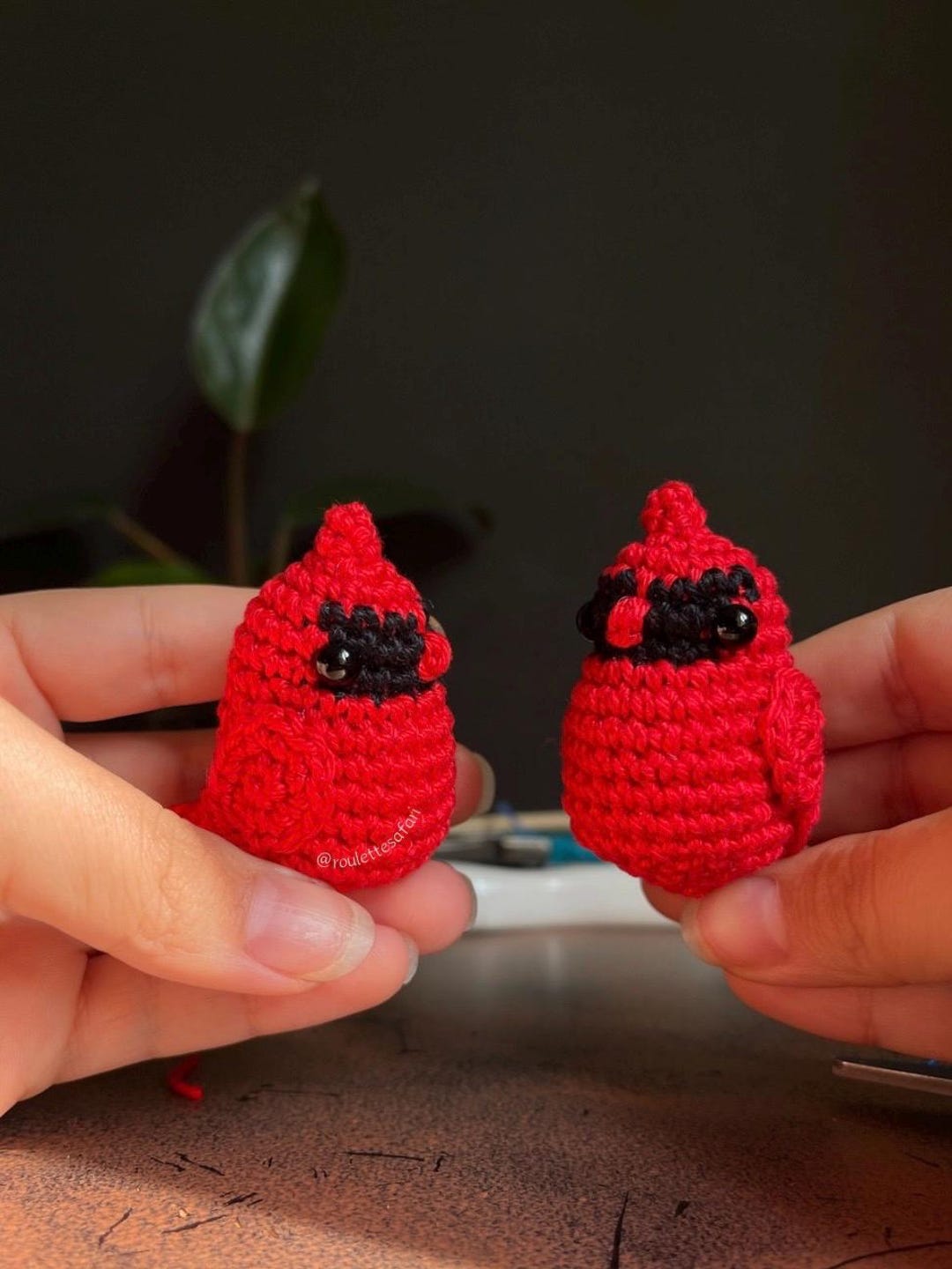 Plush Keychain | Handmade Crochet Red Cardinal | Amigurumi Bird ...