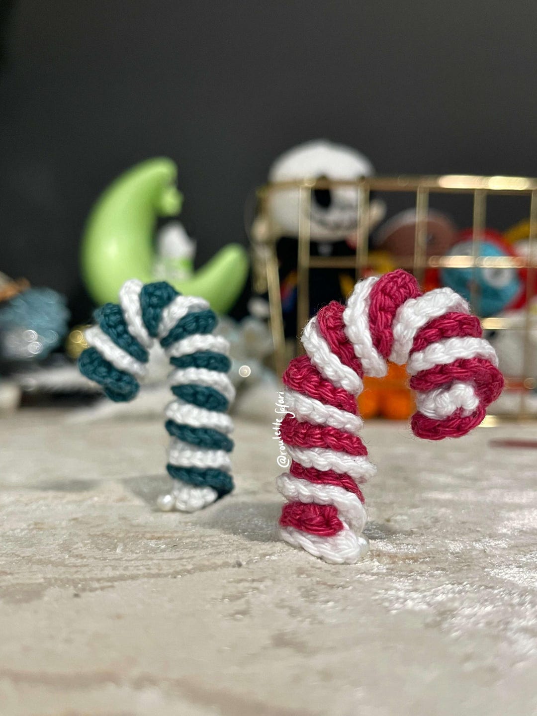 Plush Keychain | Handmade Crochet Candy Cane | Amigurumi Ornament ...