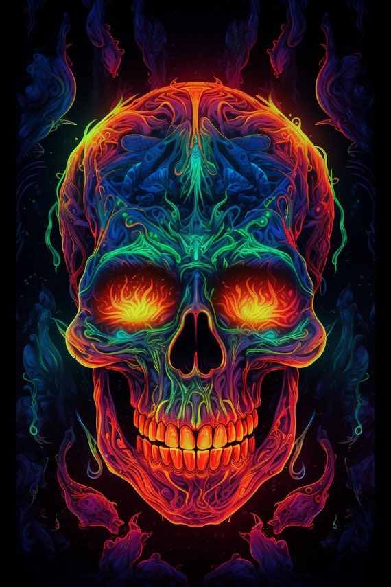 Skull On Red Fire