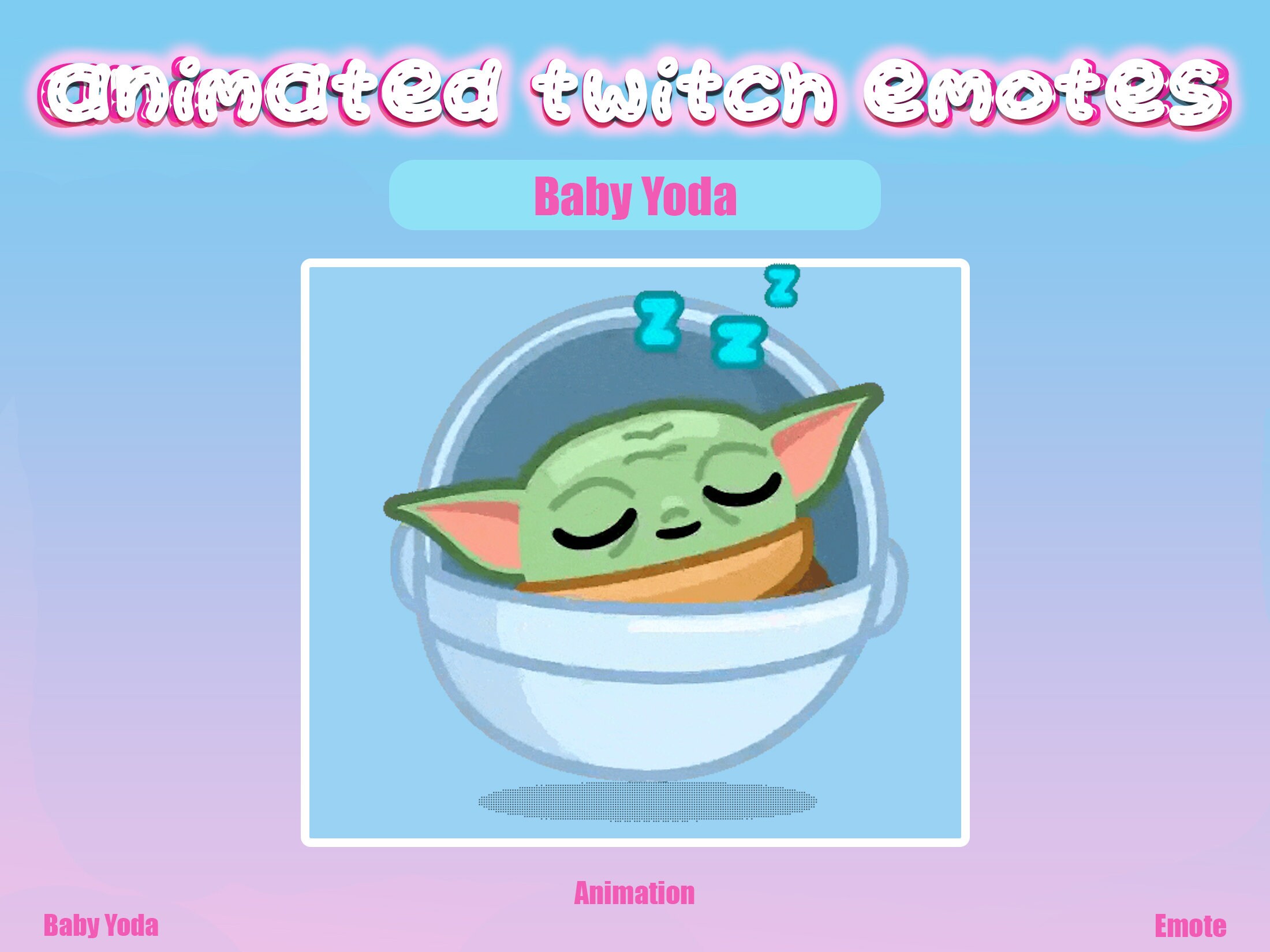 Animated Twitch Emote Baby Yoda for Twitch and Discord Animated Emotes ...