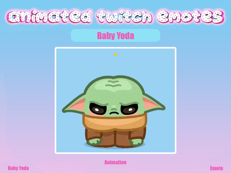 Animated Twitch Emote Baby Yoda for Twitch and Discord Animated Emotes ...