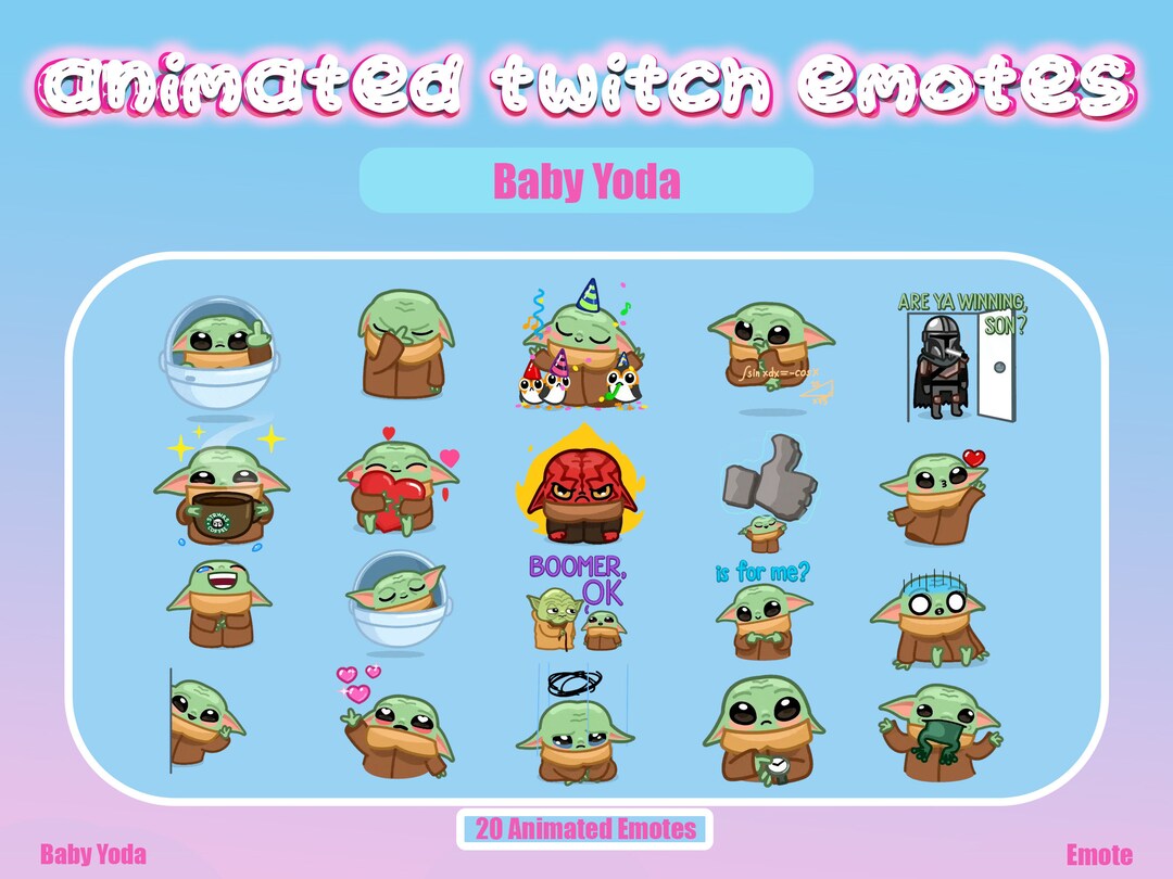Baby Yoda animado de Twitch Emote para Twitch y Discord - Etsy España