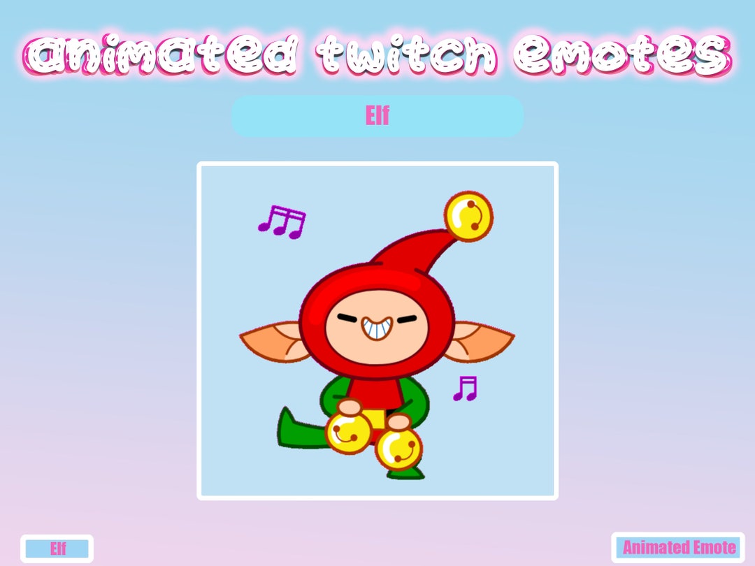 Animated Emote Christmas Elf - Twitch and Discord! Animated Emotes for ...