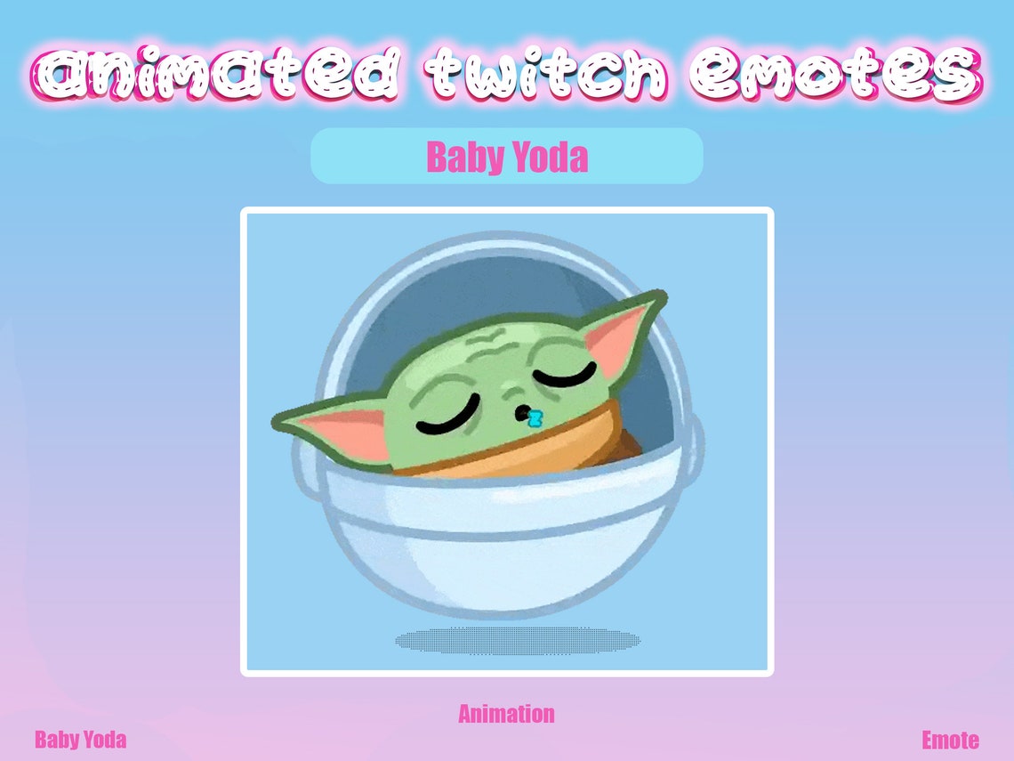 Animated Twitch Emote Baby Yoda for Twitch and Discord Animated Emotes ...