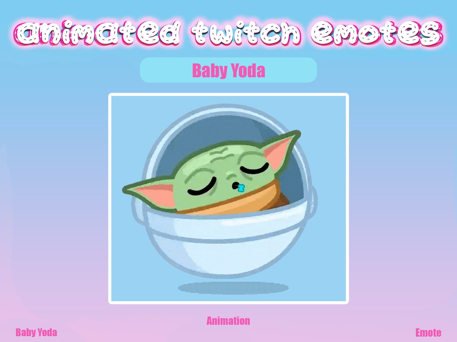 Animated Twitch Emote Baby Yoda for Twitch and Discord Animated Emotes ...