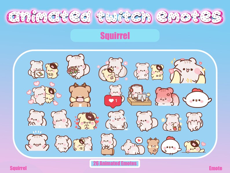 Animated Twitch Emote Squirrel Group for Twitch and Discord! Animated ...