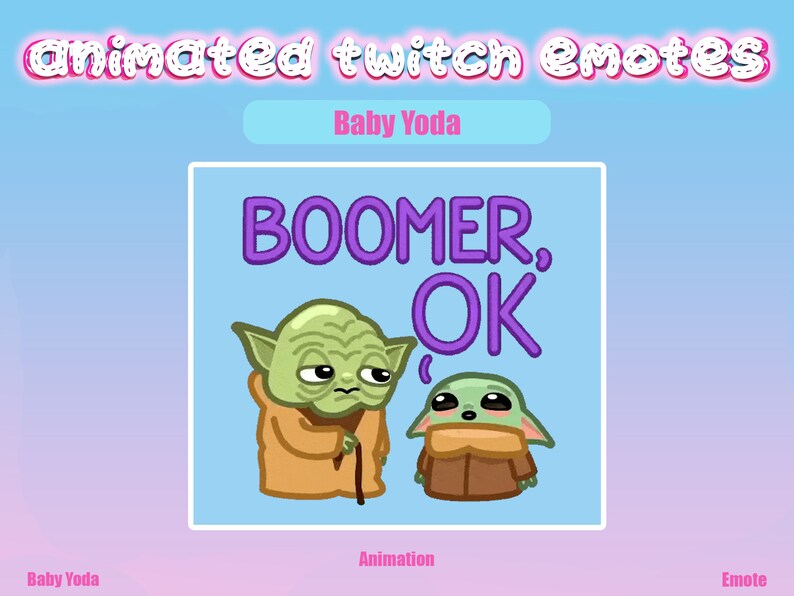 Animated Twitch Emote Baby Yoda for Twitch and Discord Animated Emotes ...