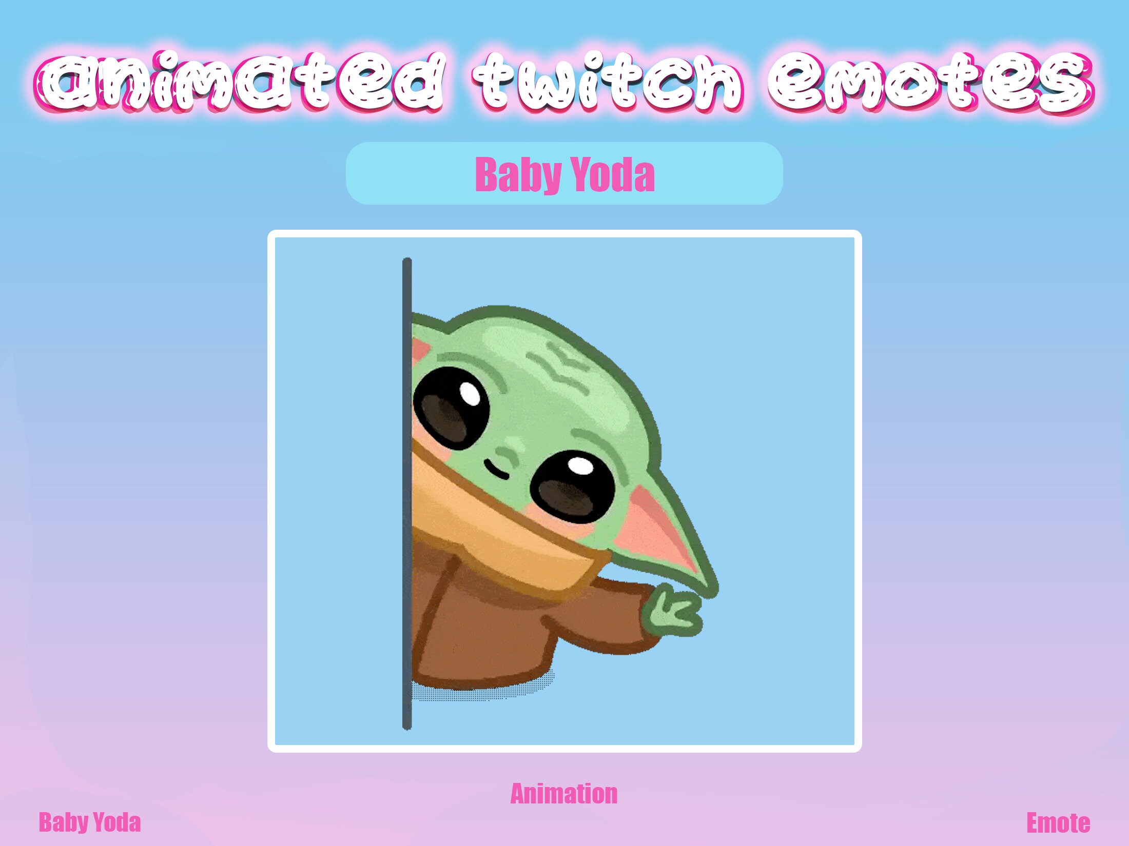 Animated Twitch Emote Baby Yoda for Twitch and Discord Animated Emotes ...
