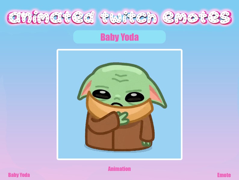 Animated Twitch Emote Baby Yoda for Twitch and Discord! Animated Emotes ...