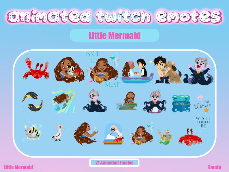 Animated Twitch Emote Little Mermaid for Twitch and Discord! Animated ...