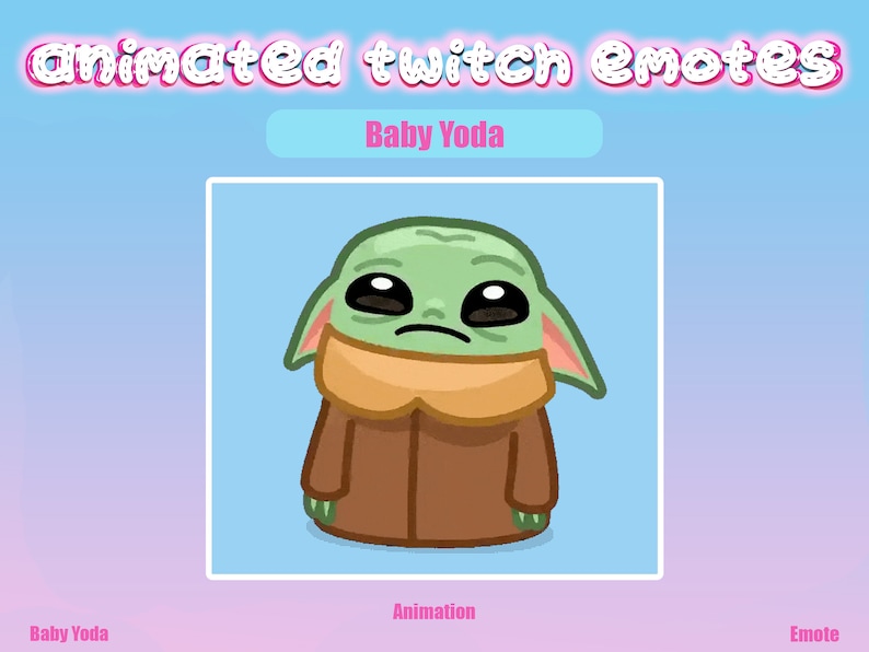 Animated Twitch Emote Baby Yoda for Twitch and Discord! Animated Emotes ...