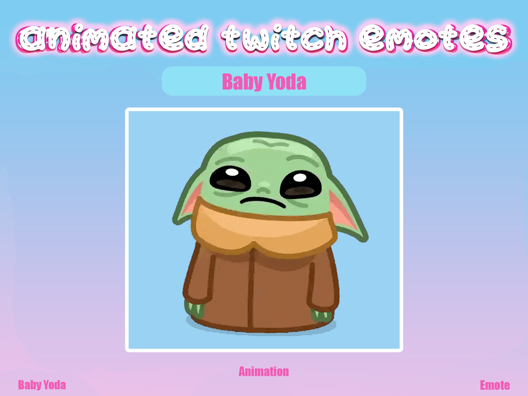 Animated Twitch Emote Baby Yoda for Twitch and Discord! Animated Emotes ...