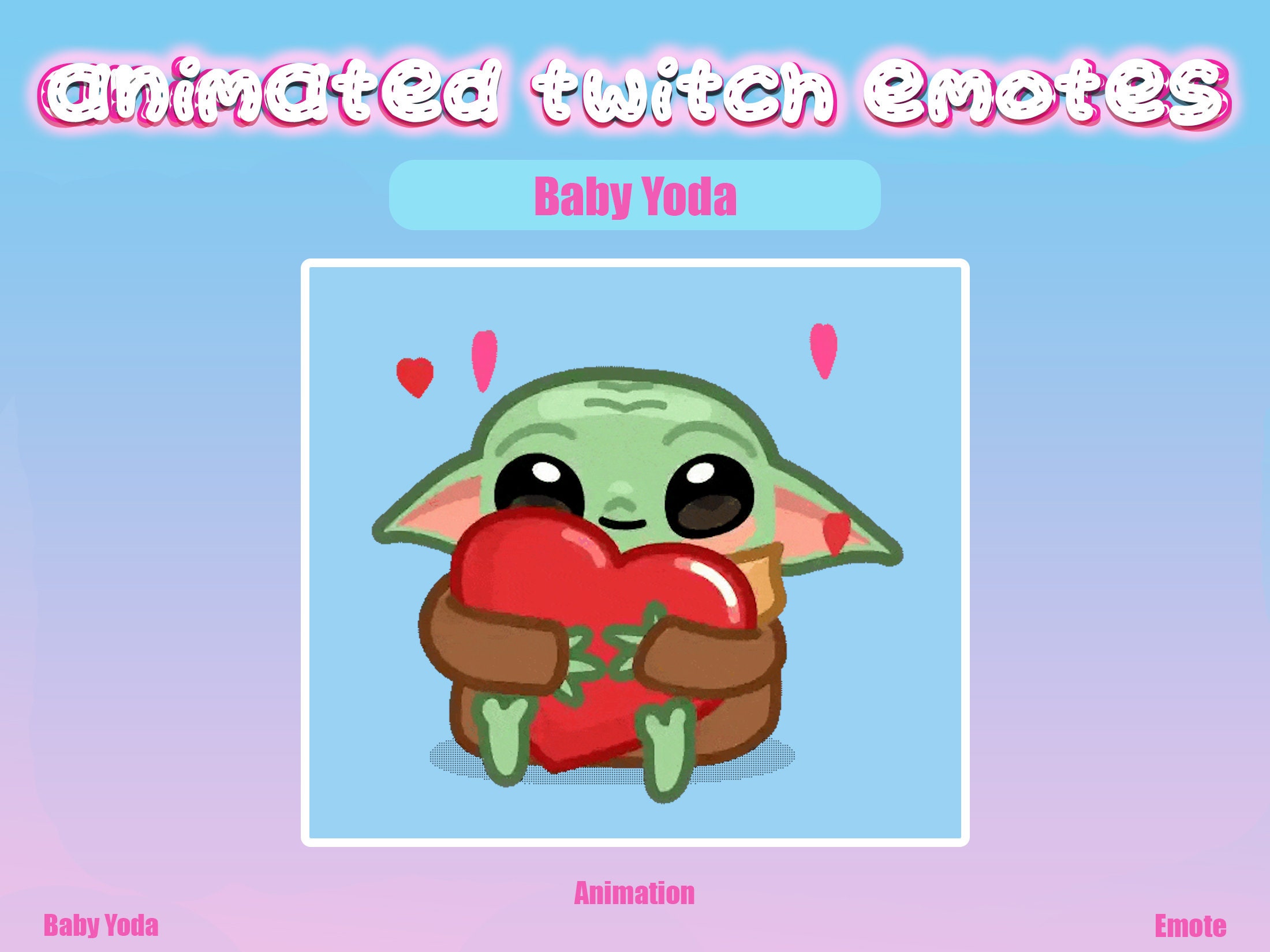 Animated Twitch Emote Baby Yoda for Twitch and Discord - Etsy