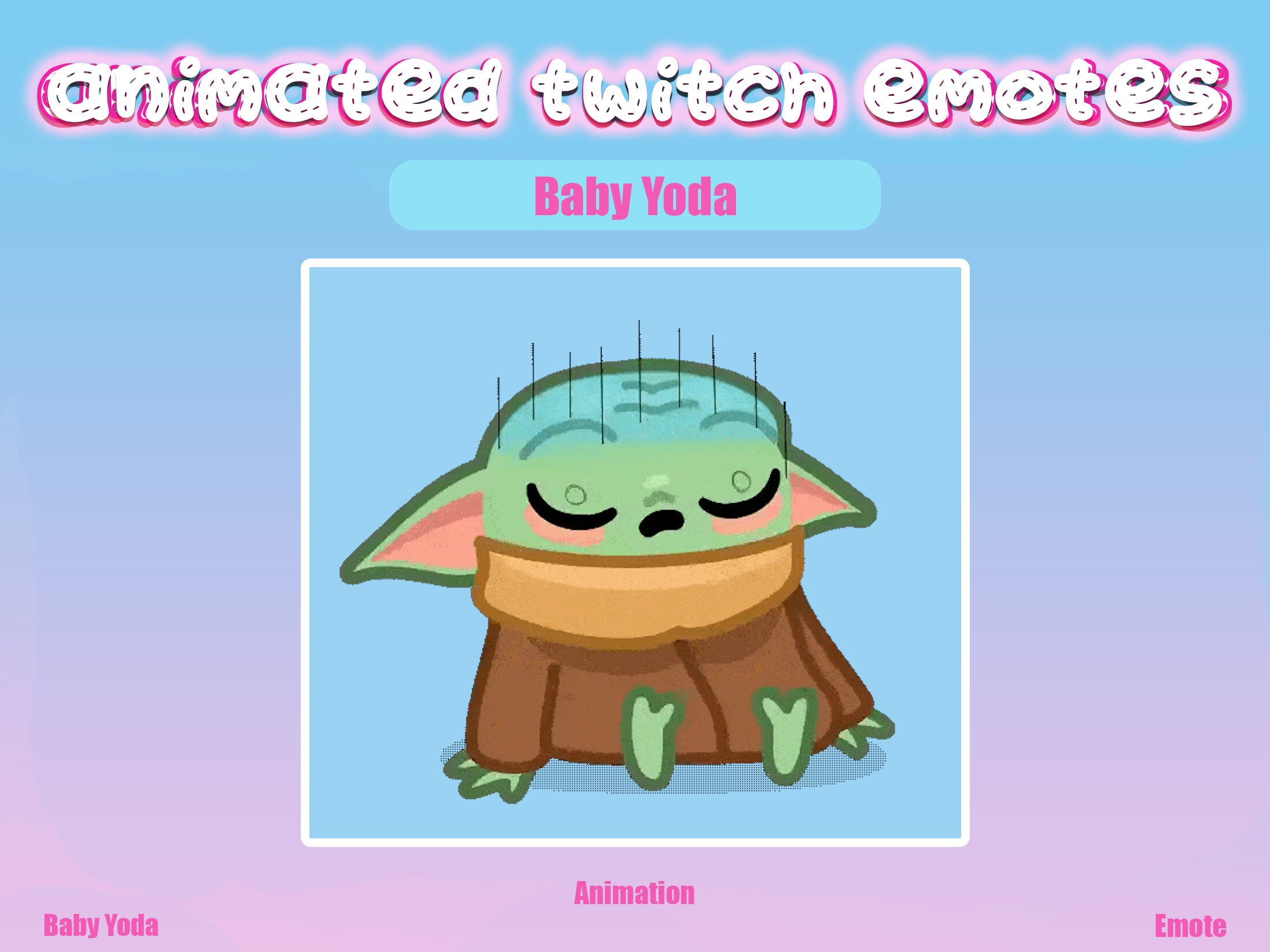 Animated Twitch Emote Baby Yoda for Twitch and Discord! Animated Emotes ...
