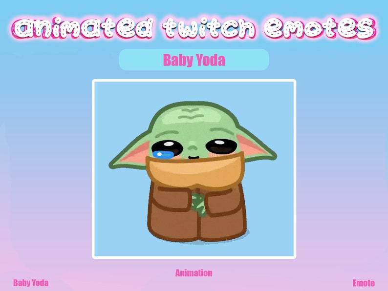 Animated Twitch Emote Baby Yoda for Twitch and Discord Animated Emotes ...