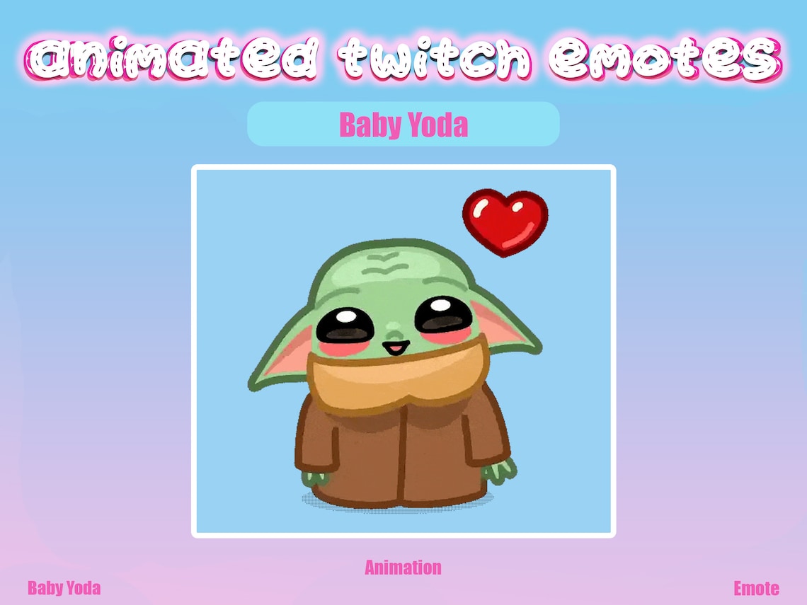 Animated Twitch Emote Baby Yoda for Twitch and Discord Animated Emotes ...