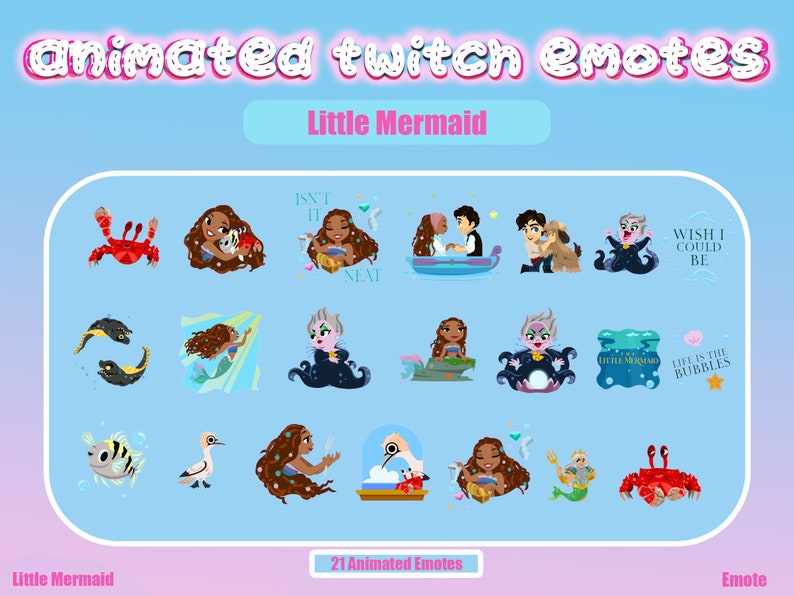 Animated Twitch Emote Little Mermaid for Twitch and Discord! Animated ...